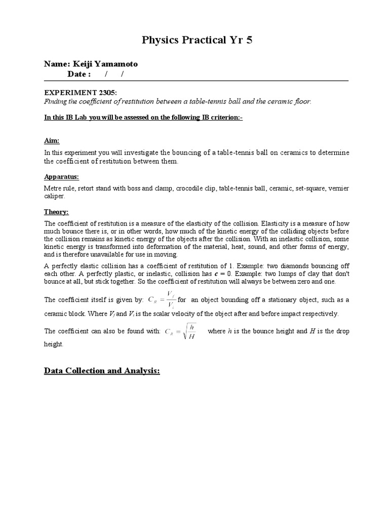 Physics Mock IA | PDF