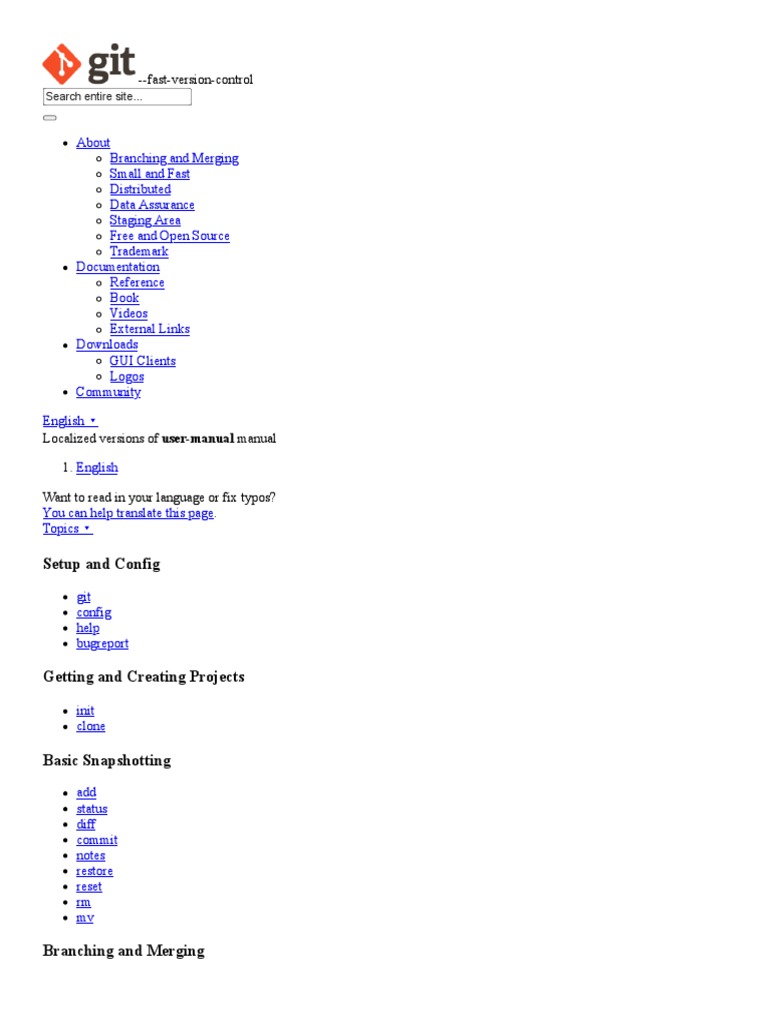 Git - User-Manual Documentation | PDF | Software Engineering | Computer Programming