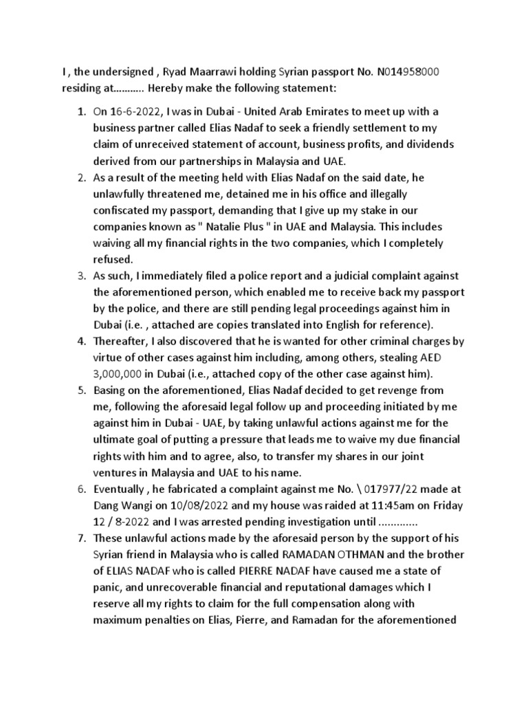 PDF | Complaint | United Arab Emirates