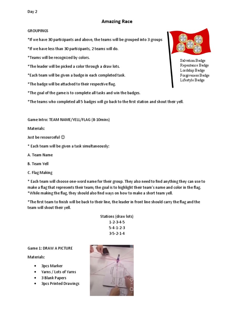 Amazing Race Game | PDF