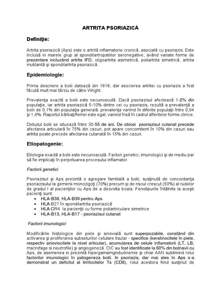 Artrita Psoriazica Word 2021 | PDF