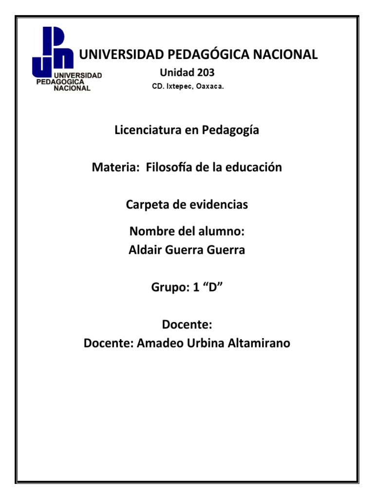Portadas De La Upn En Pedagogía Pdf