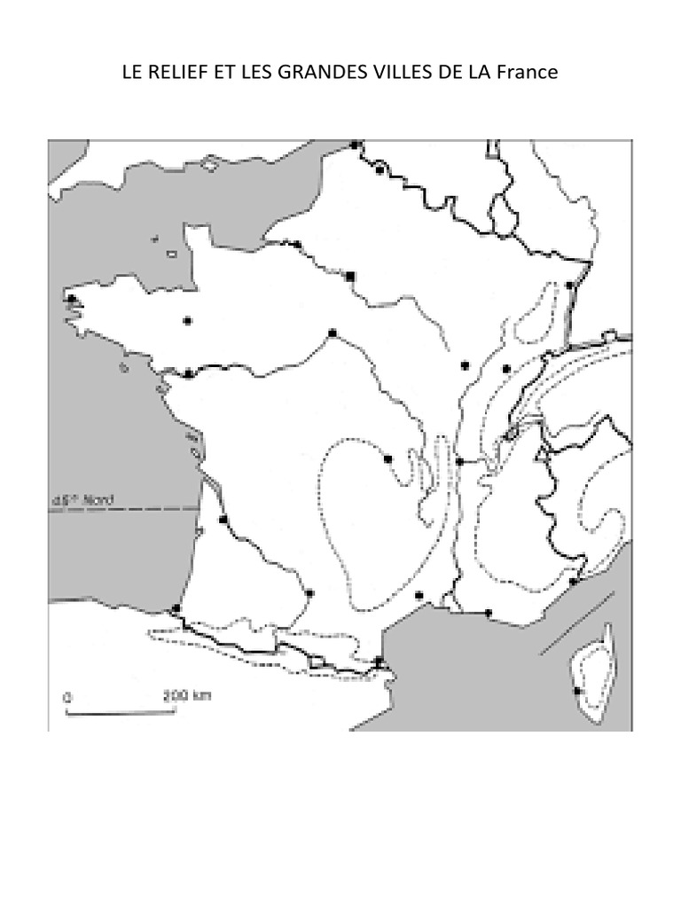 Carte Relief France À Compléter | PDF | Voyages