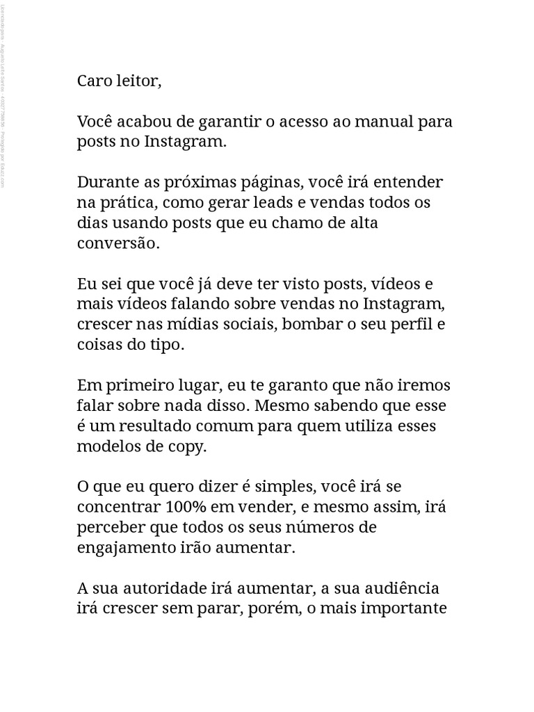 O Manual para Posts No Instagram | PDF | Augustus | Redes sociais