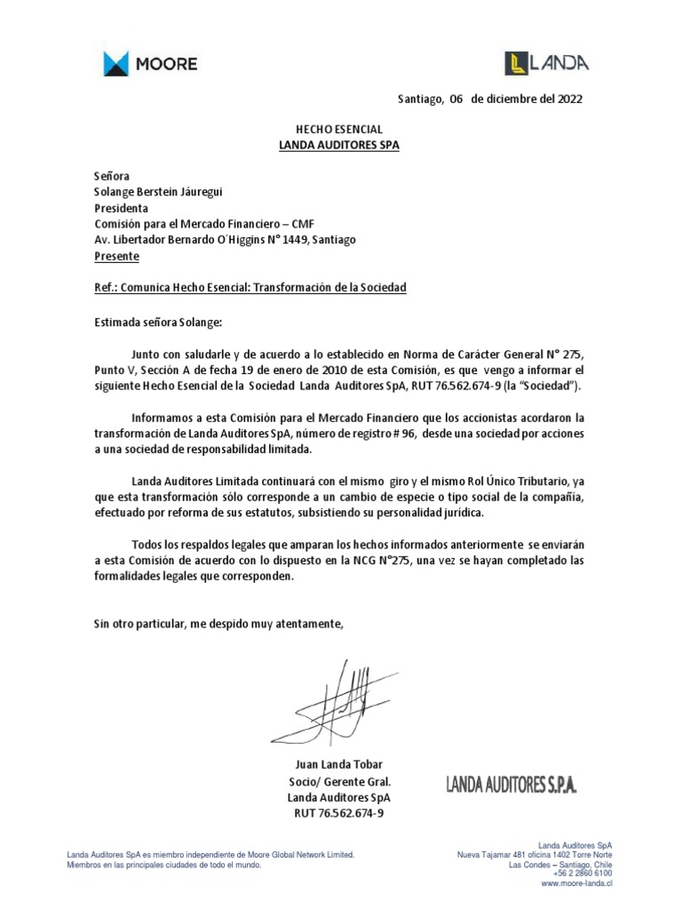 Moore Landa Ltda | PDF | Justicia | Crimen y violencia