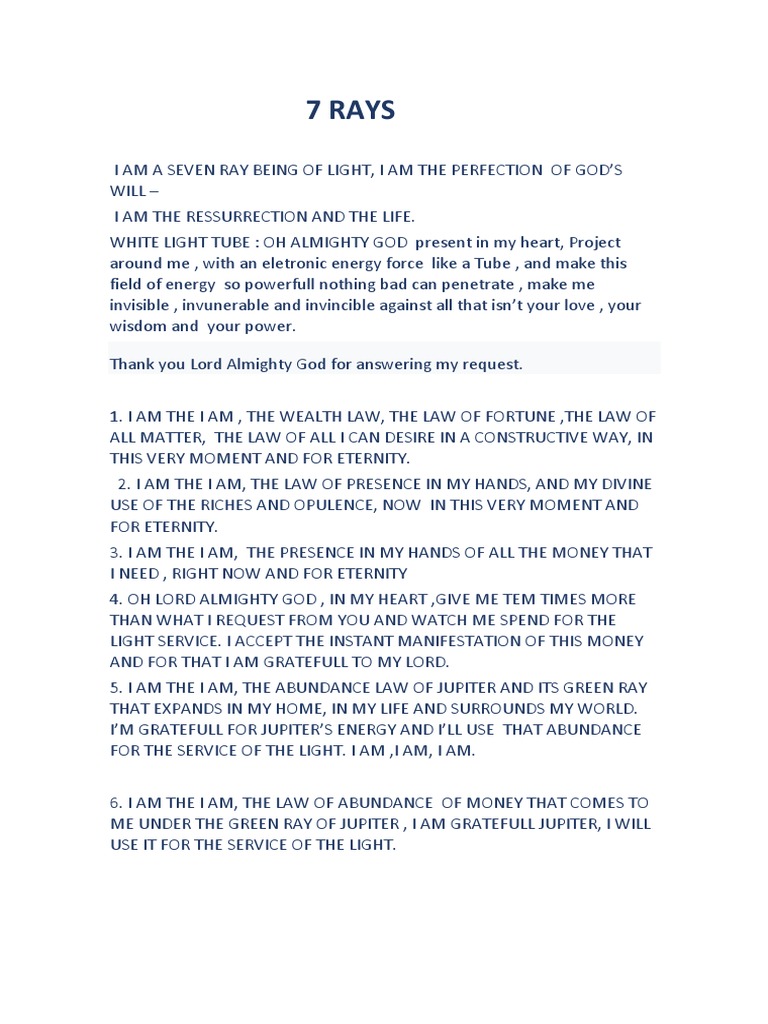 7 Rays | PDF | Religious Belief And Doctrine | Conceptions Of God