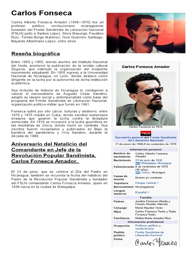 Carlos Fonseca Amador Biografia | PDF