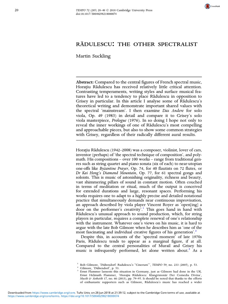 Radulescu The Other Spectralist | PDF