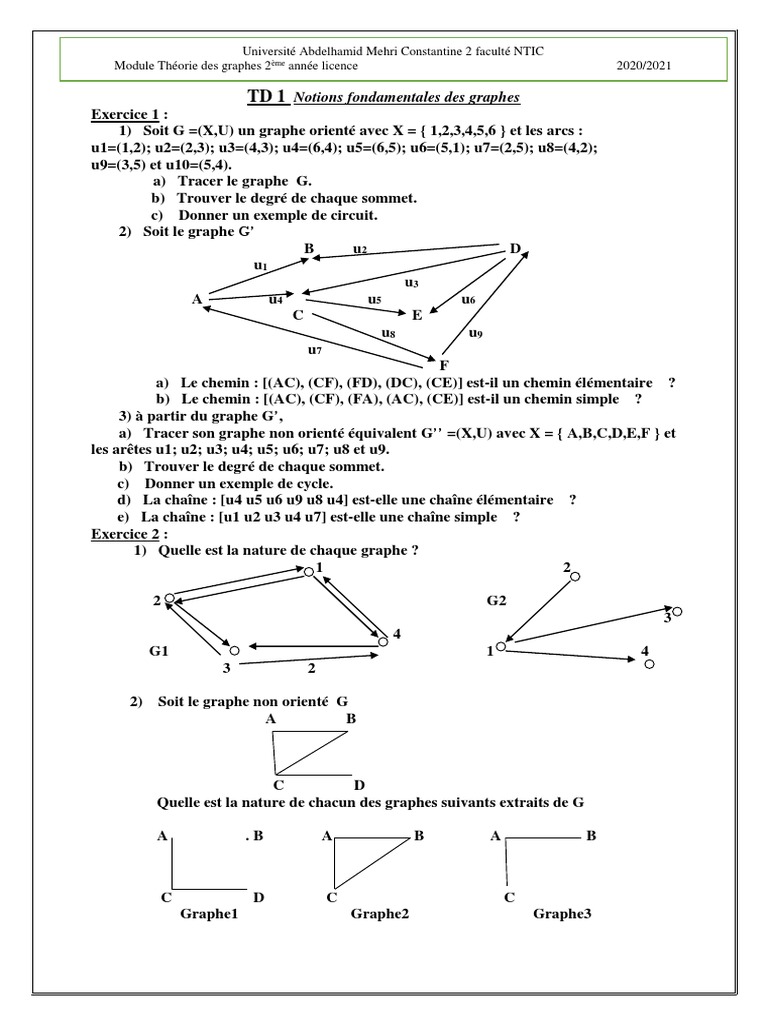 Notions Fondamentales des Graphes | PDF | Analyse mathématique ...