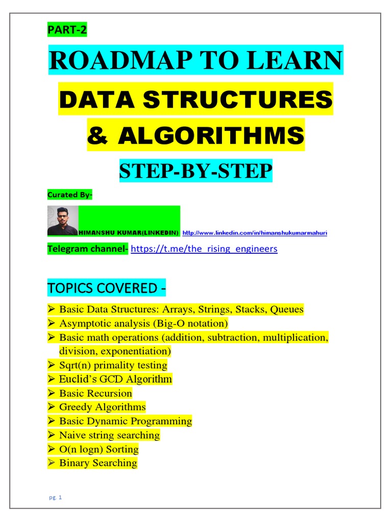 Roadmap To Learn Dsa Step by Step | PDF | Dynamic Programming | Mathematical Logic