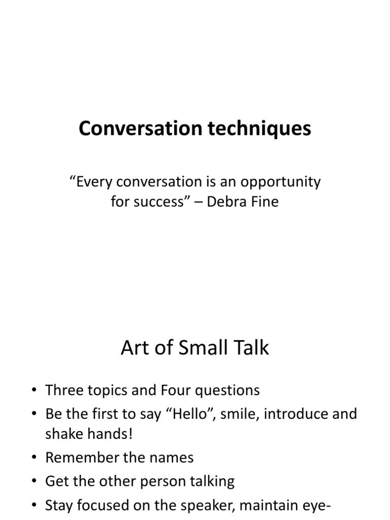 04 Conversation Techniques | PDF