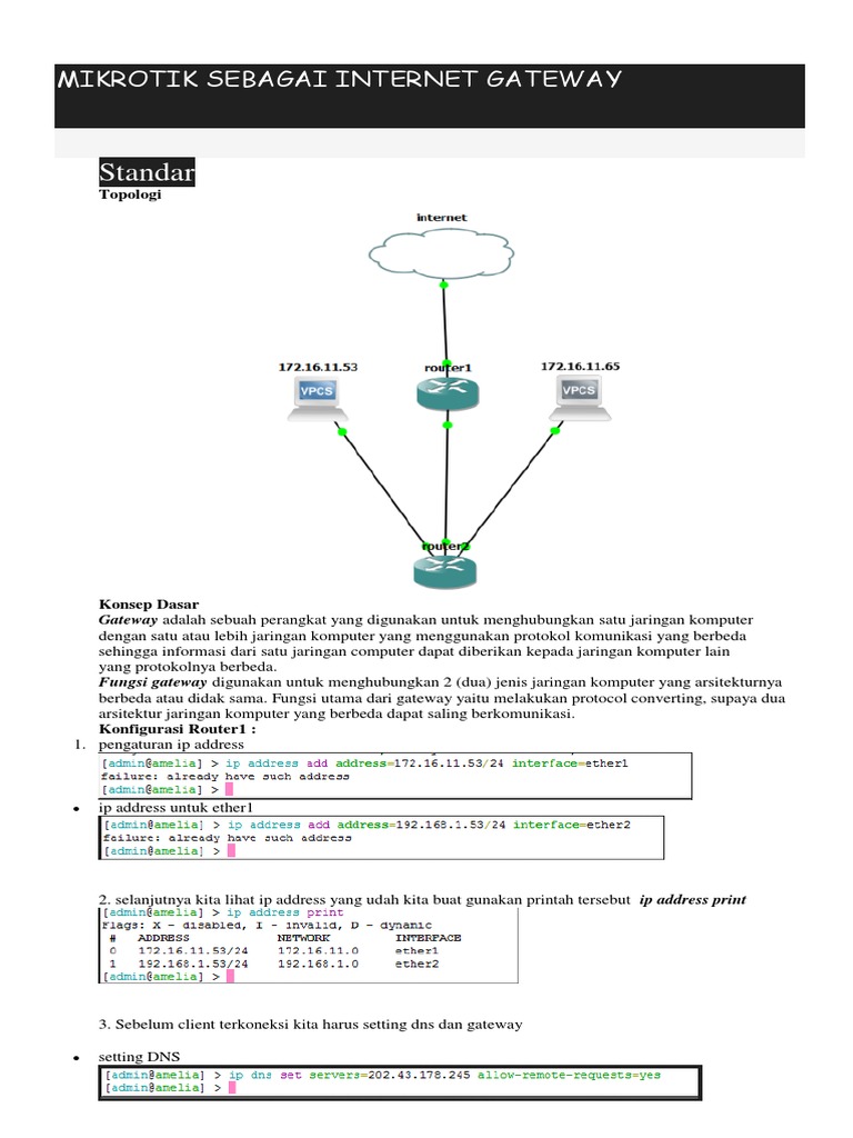 Mikrotik Sebagai Internet Gateway | PDF | Bisnis