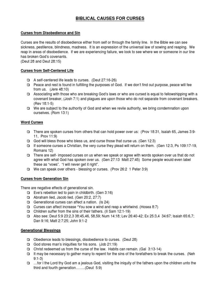 Handout GenerationalSin | PDF | Jesus | Prayer