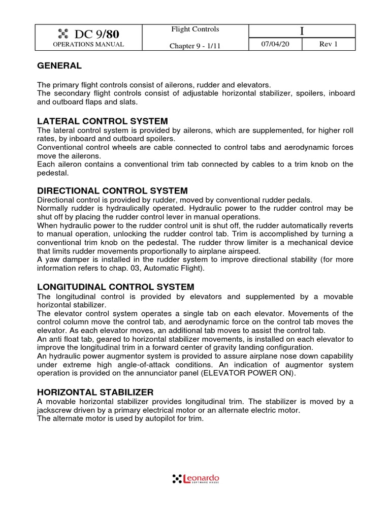 09 - Flight Controls | PDF | Flight Control Surfaces | Flap (Aeronautics)