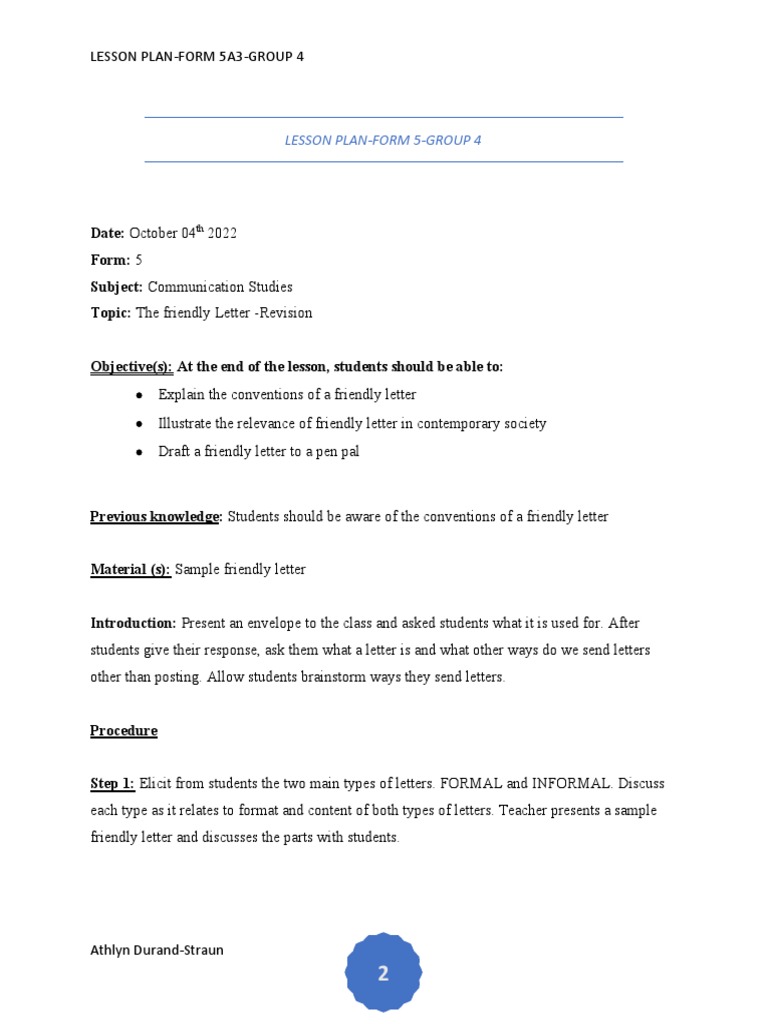 LESSON PLAN-Form 5 | PDF | Teachers | Employment