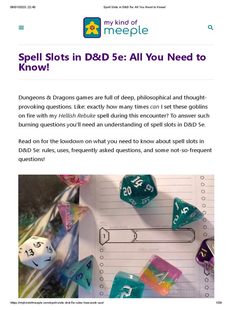 Spell Slots in D&D 5e - All You Need To Know! | PDF | Wizards Of The ...