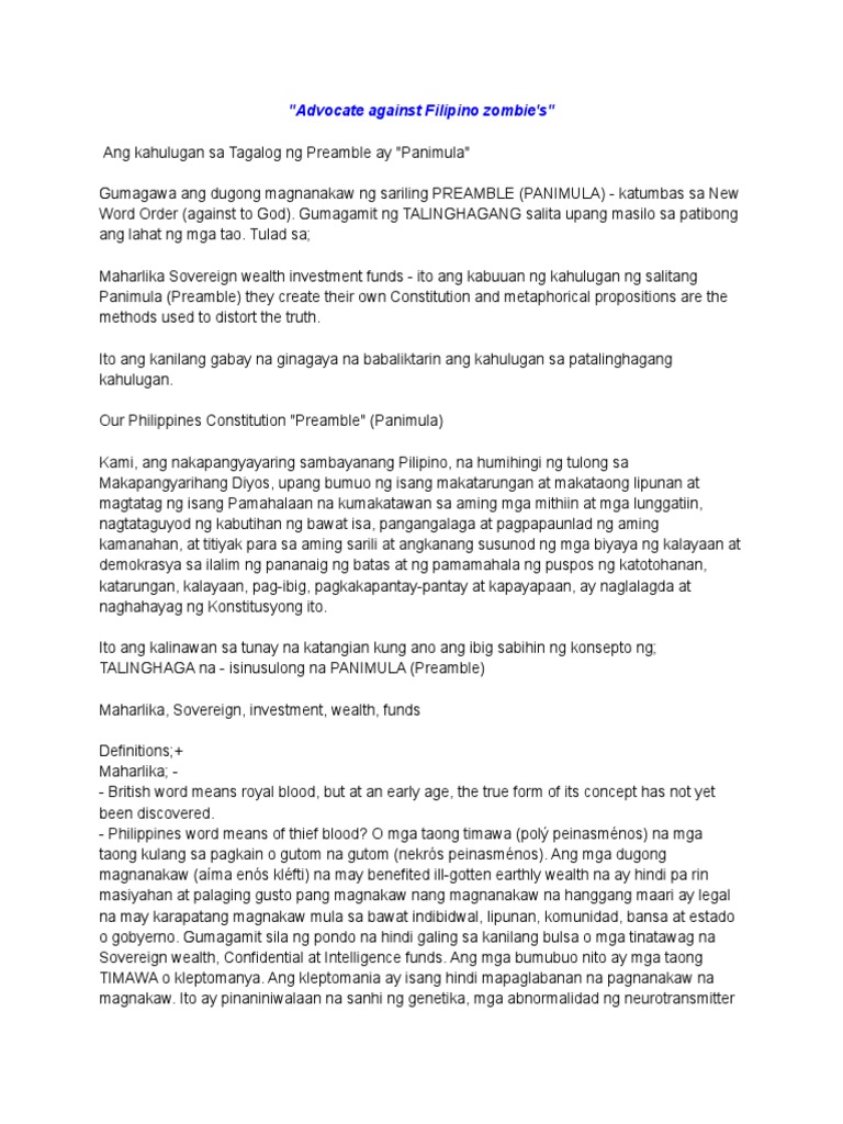 Maharlika Means of Kleptomanya at Timawa | PDF