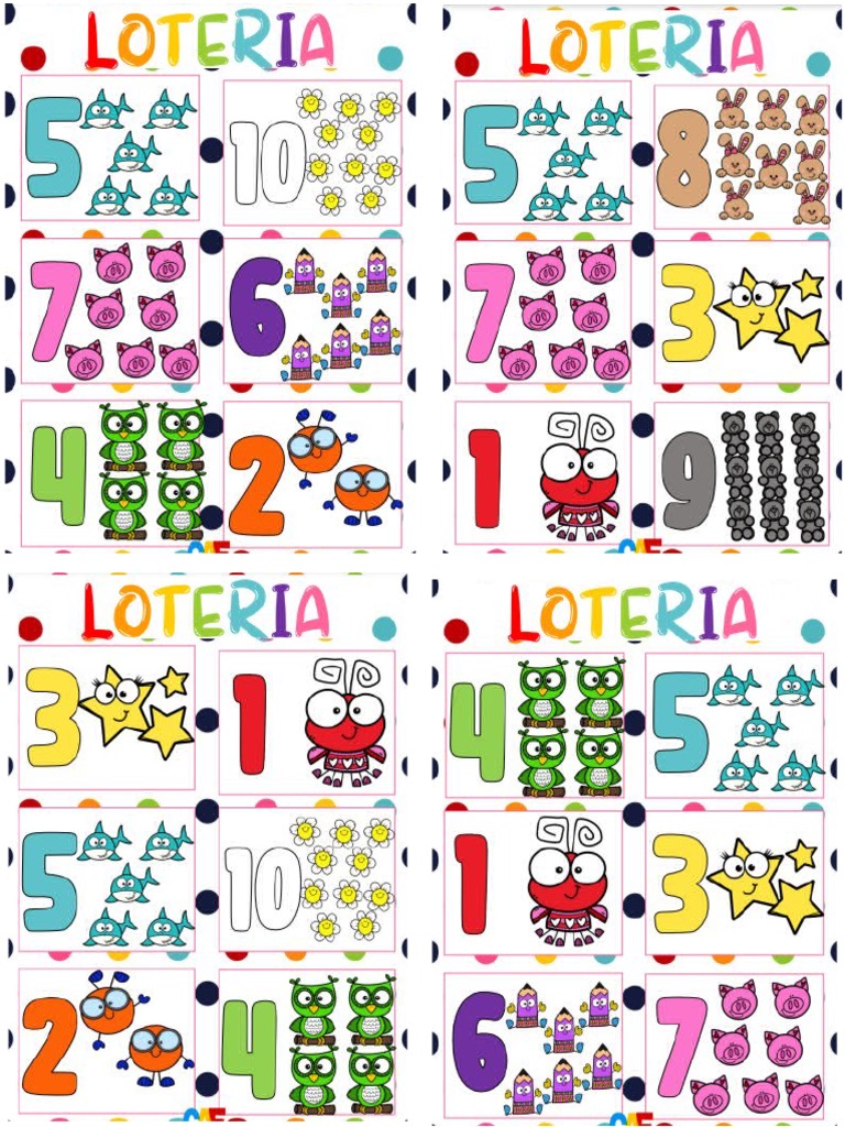 Lotería números del 1 al 10 | PDF