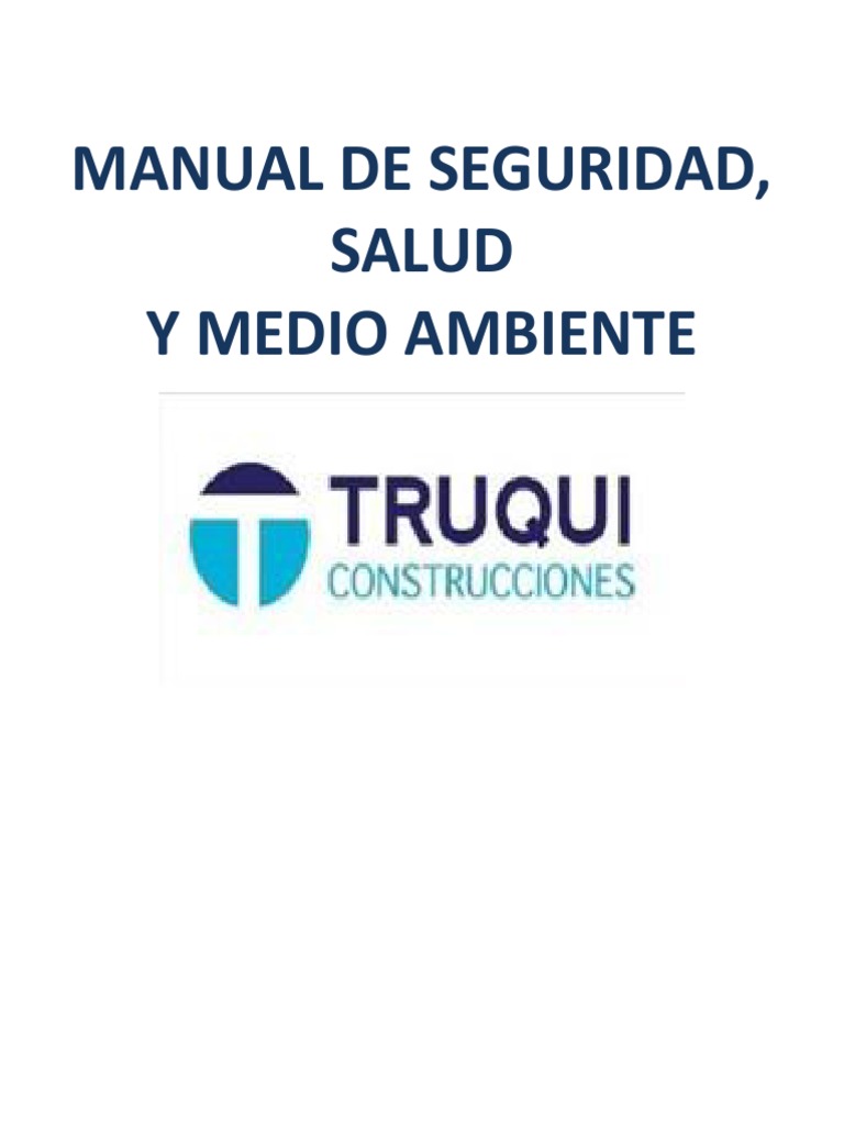 Manual de Seguridad y Salud Truqui - H171 | PDF | Seguridad y salud ...