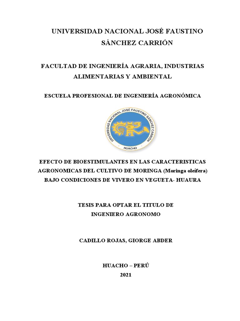 Cadillo Tesis Borrador 20 Nov 2021 | PDF | Agricultura | Germinación