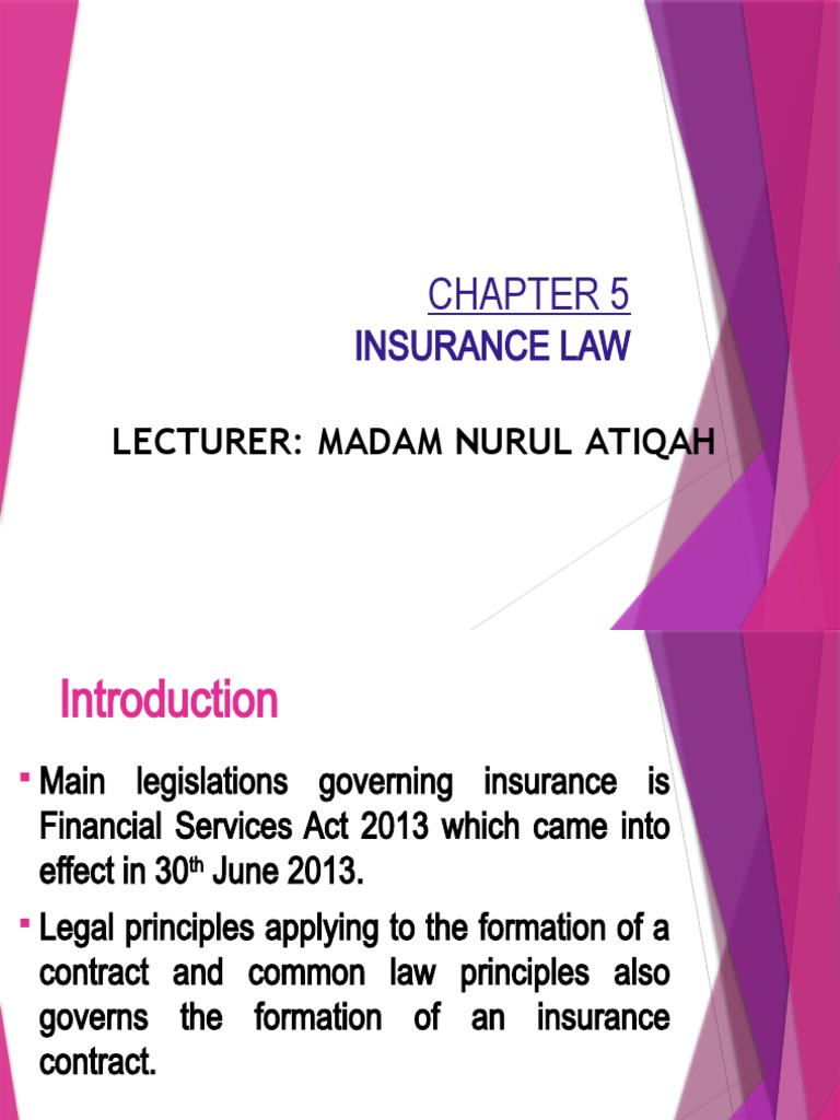 Chapter 5 - Insurance Law | PDF | Insurance | Legal Liability
