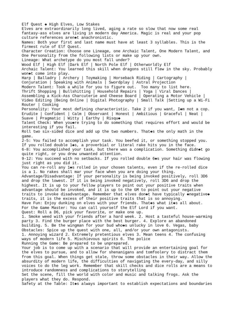 ElfQuest Text | PDF | Elves | Role Playing Games