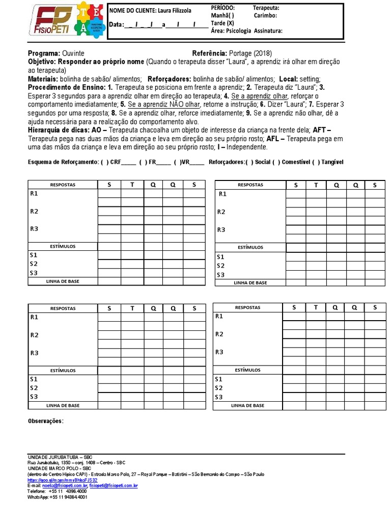 Programa Aba - Laura Filizzola - Abril | PDF