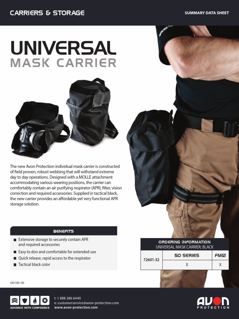 Avon Protection - Universal Mask Carrier - Data Sheet - EN | PDF