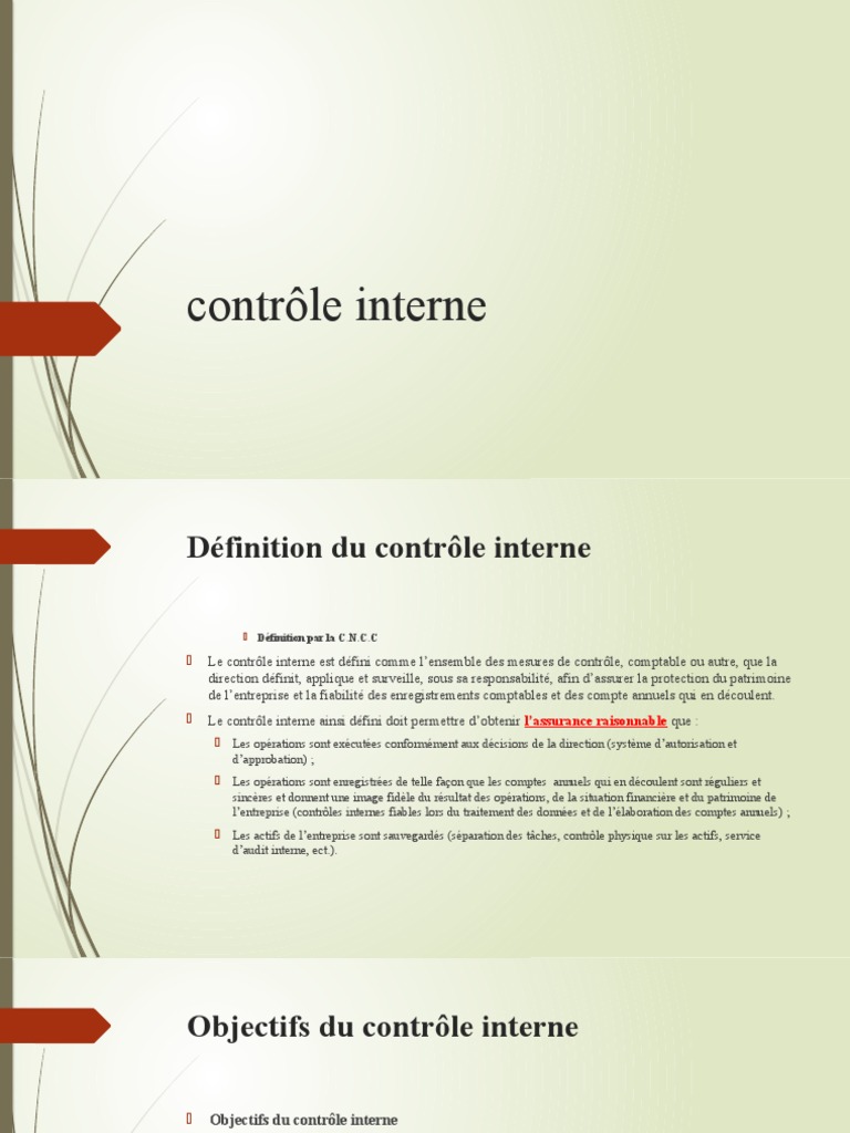 L'appréciation Du Contrôle Interne | PDF | Contrôle interne | Business