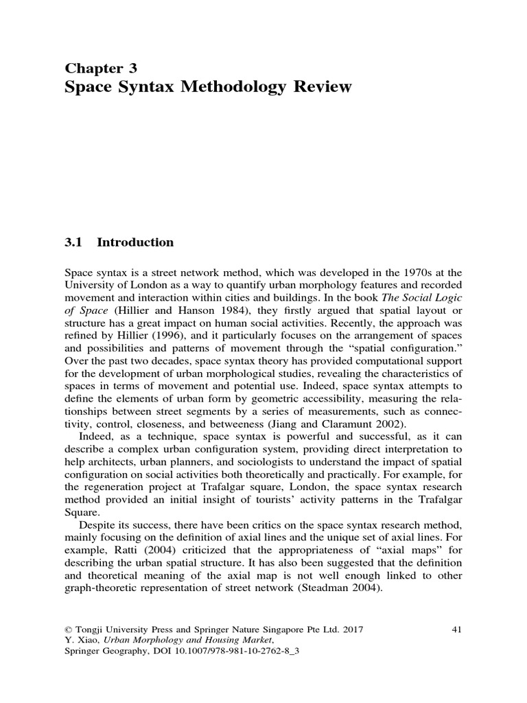 (Xiao 2016) Space Syntax Methodology Review | PDF | Space | Science