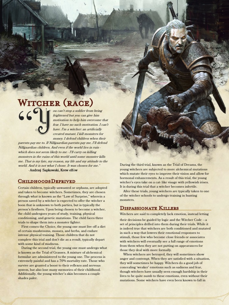 The Witcher v5 | PDF | Dwarf (Dungeons & Dragons) | Emotions