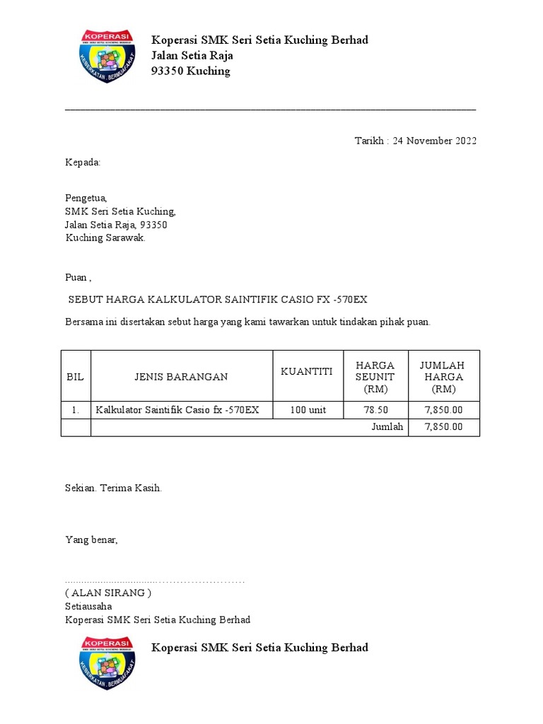 Revised Quotation NOV | PDF | Calculator | Mathematics