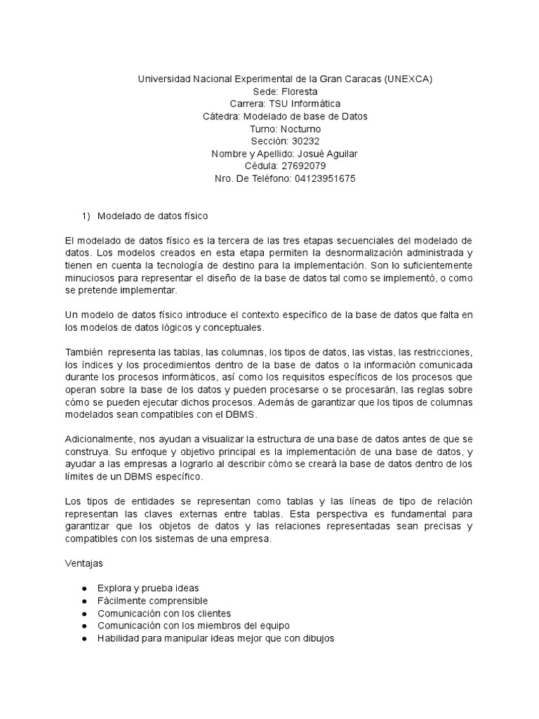 Modelado de Datos Físico | PDF | Bases de datos | Business