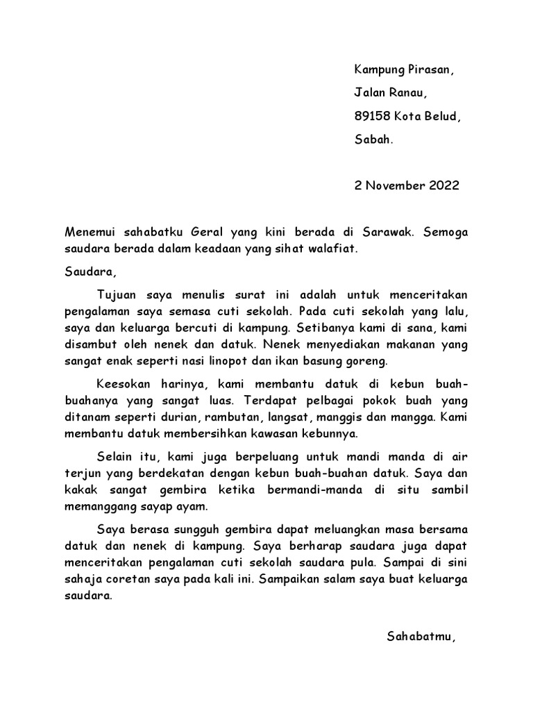 Surat Kiriman Tidak Rasmi | PDF