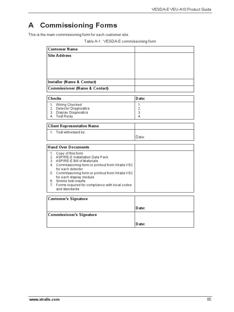 Commissioning Forms | PDF