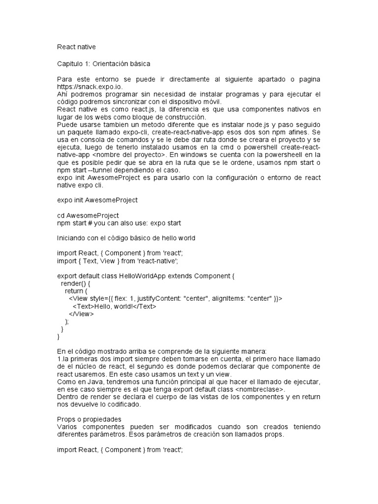 React - Js y Native | PDF | Script Java | Edad de información React - Js y Native | PDF | Script Java | Edad de información