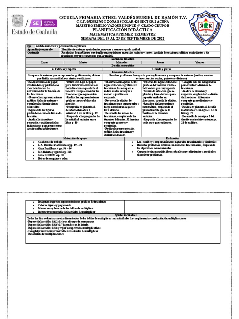 Planificación Matemáticas Pdf Science Matemáticas