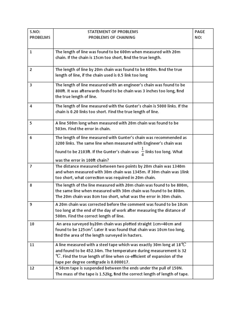 Surveying Problems Statments | PDF | Angle | Triangle