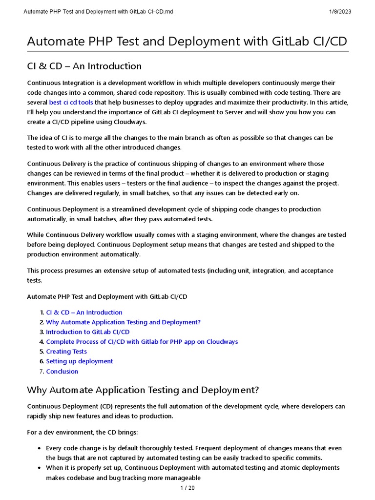 GitLab CI/CD for PHP Automation Guide | PDF | System Software | Utility Software
