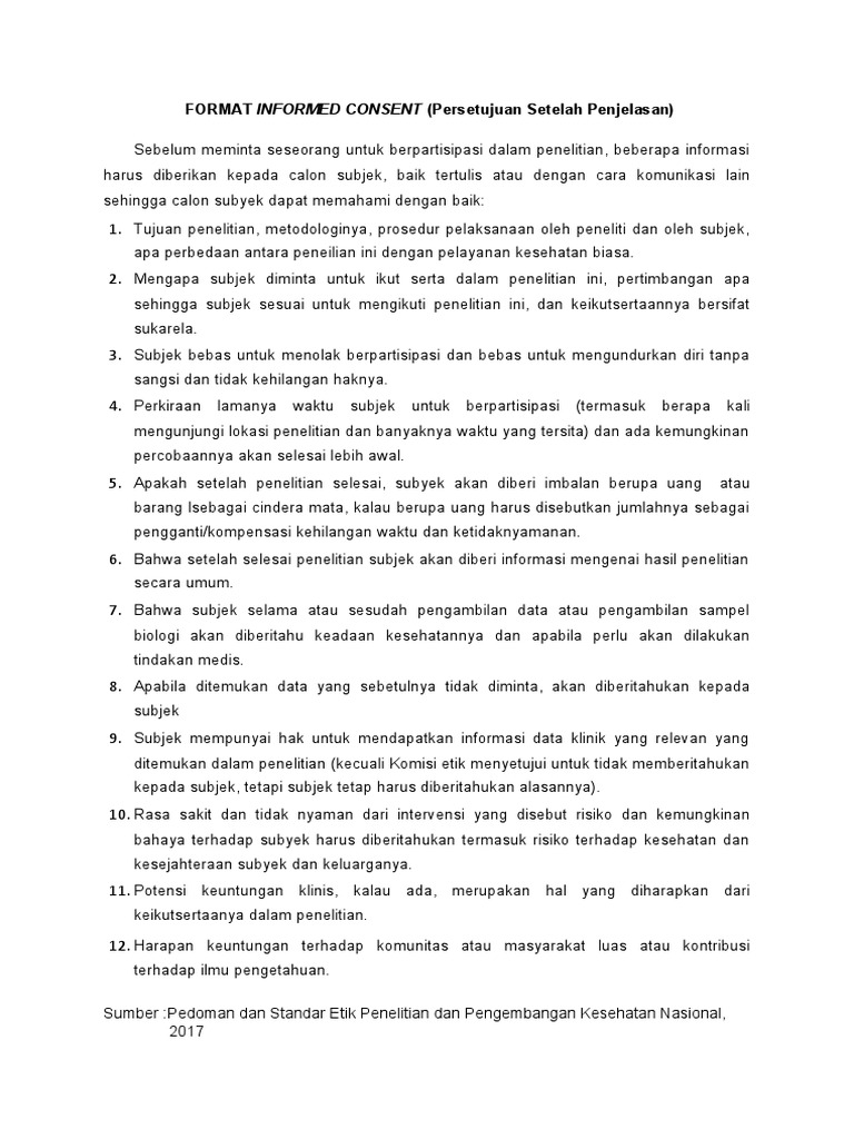 Format Informed Consent | PDF