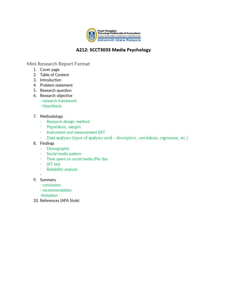Mini Research Report Format | PDF