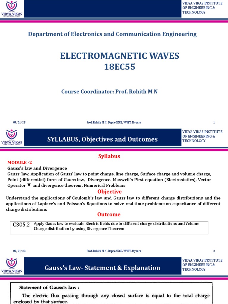 EMW - Module - 2 | PDF | Electric Charge | Electronic Engineering
