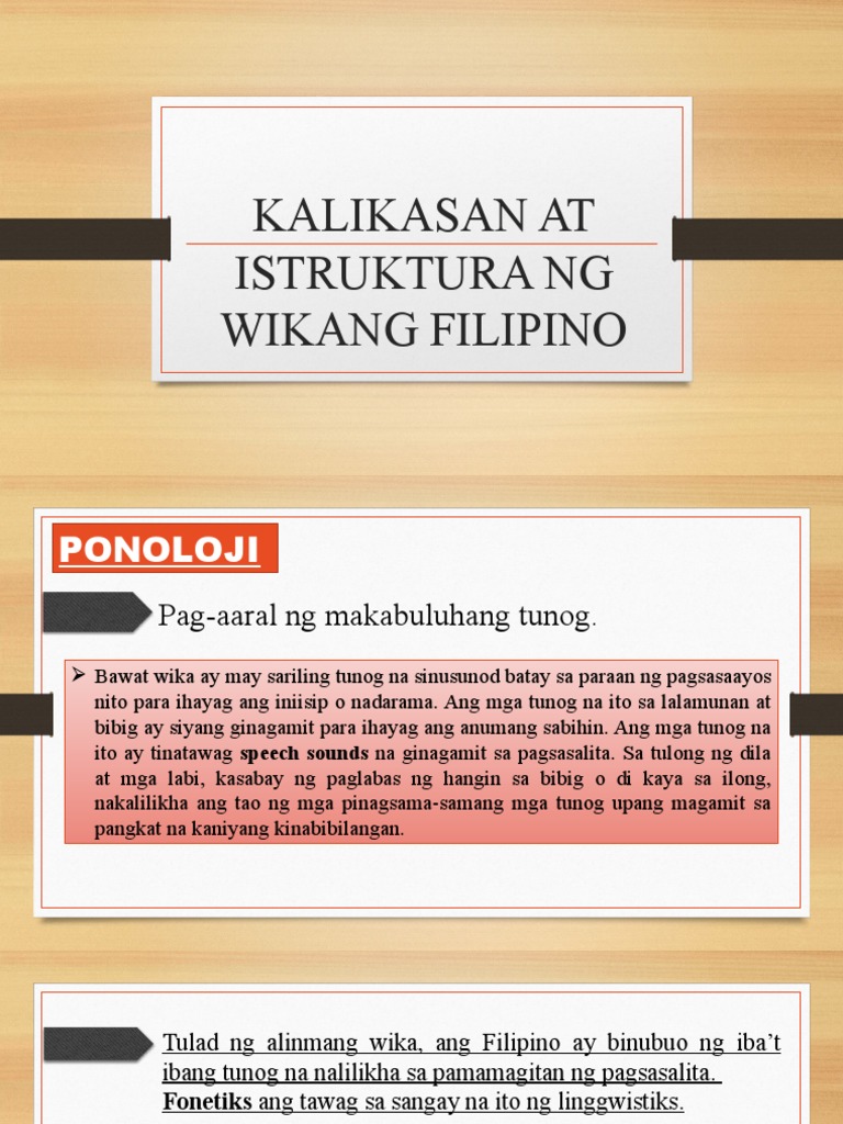 KALIKASAN AT ISTRUKTURA NG WIKANG FILIPINO -komunikasyon | PDF