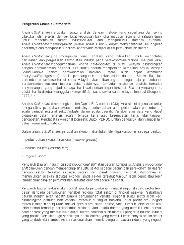 Analisis Shift Share | PDF
