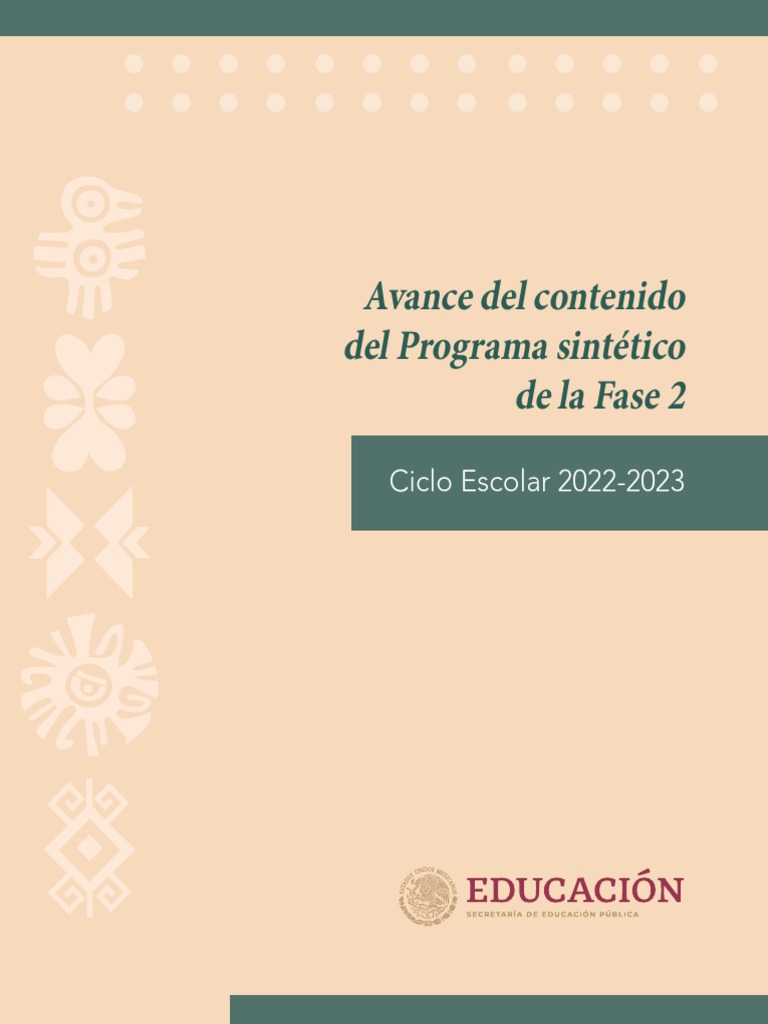Avance Programa Sintético Fase 2 | PDF | Evaluación | Educación de la ...