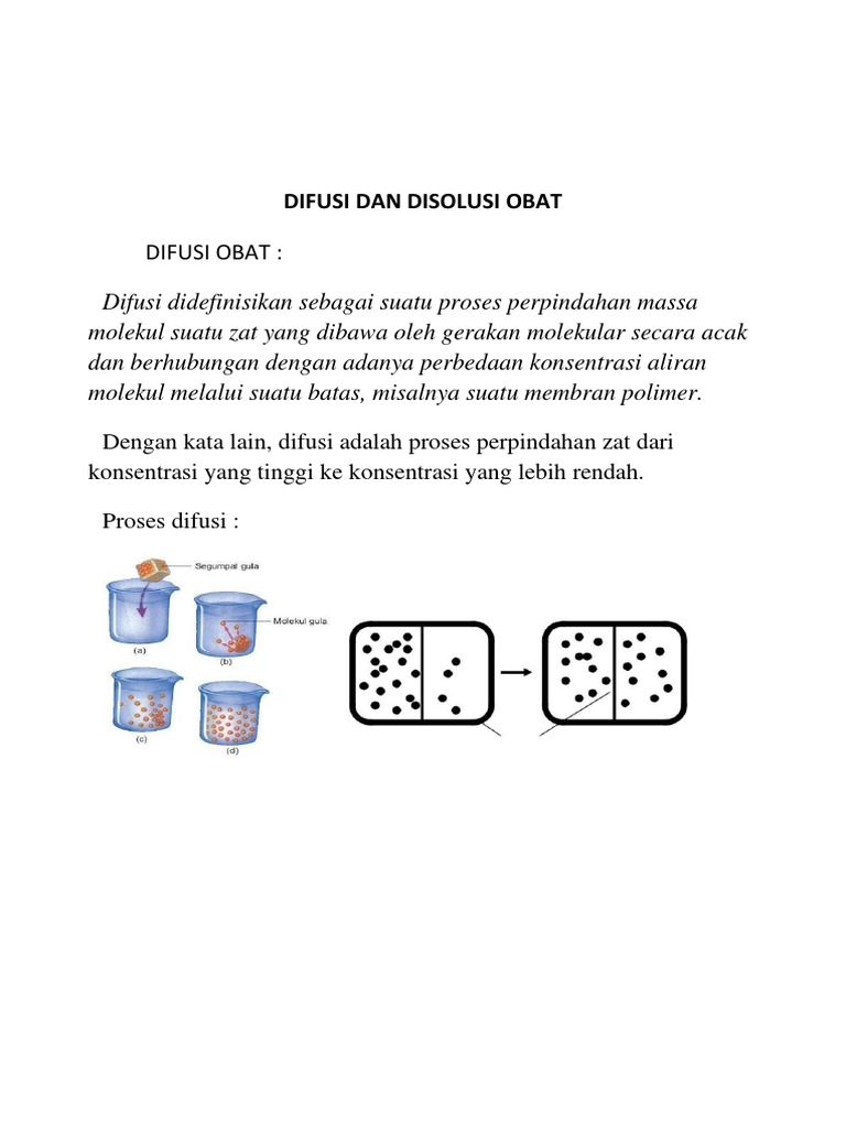 Difusi Dan Disolusi Obat | PDF