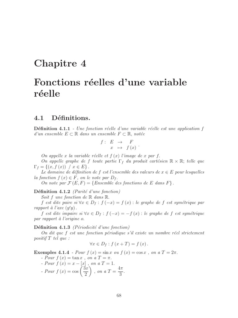 Ch3 Fonctions Réelles D'une Variable | PDF | Fonction monotone | Limite ...