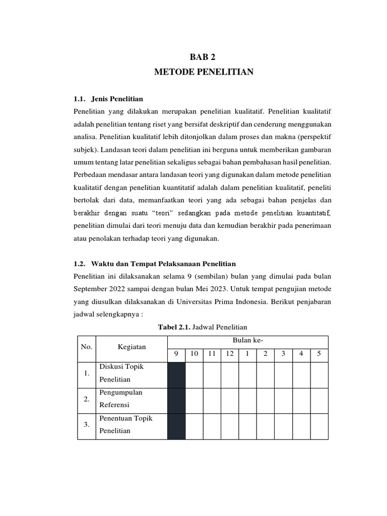 BAB 2 Proposal Penelitian PDF | PDF