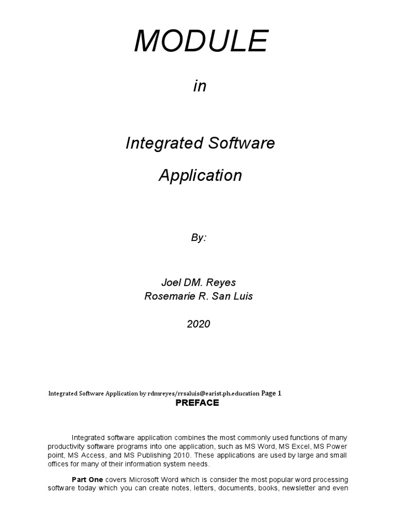 Integrated Software Applications | PDF | Hyperlink | Microsoft Excel Integrated Software Applications | PDF | Hyperlink | Microsoft Excel