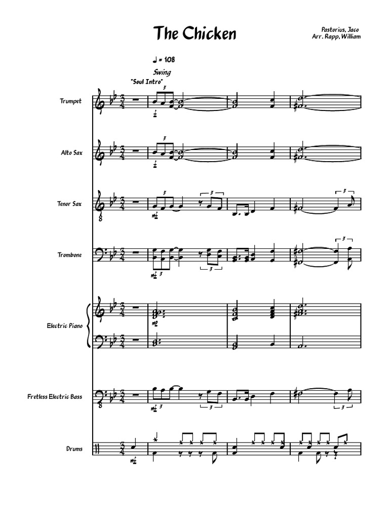 The Chicken | PDF | Saxophone | Jazz